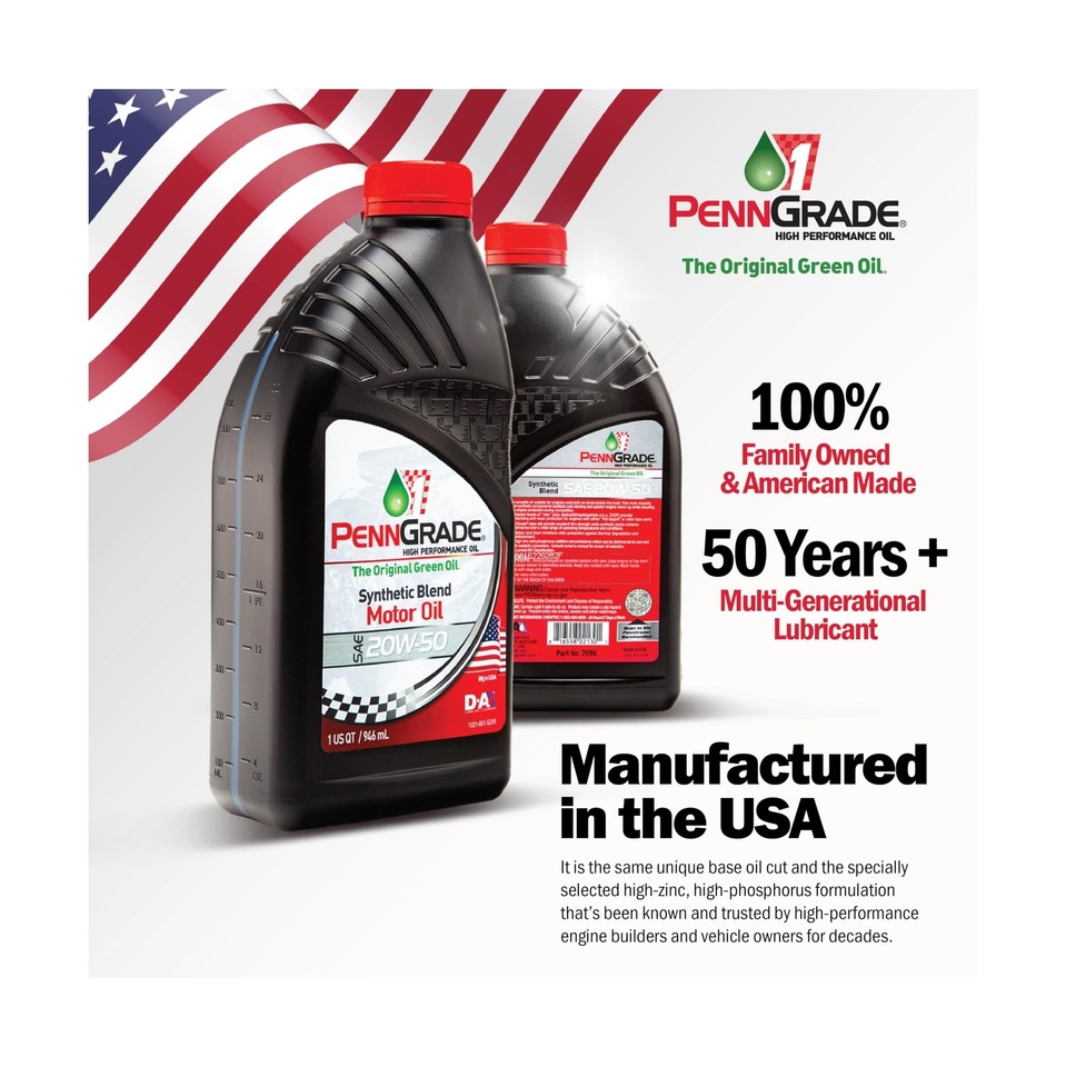 PENN GRADE 1, 71196, Synthetic Blend High Performance Oil SAE 20W-50, 1 ...