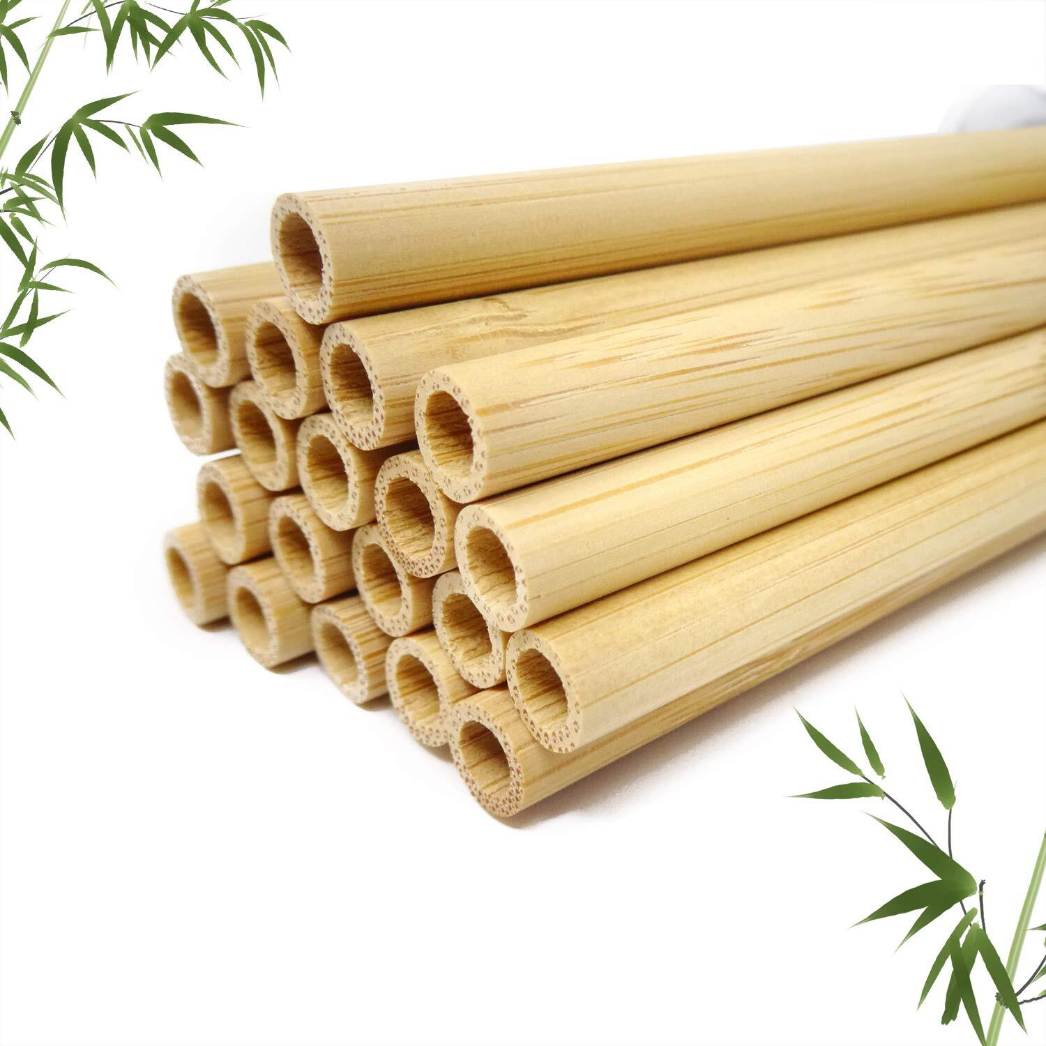 20pcs Bamboo Drinking Straws Reusable Wood Straws With 1pcs Cleaning ...