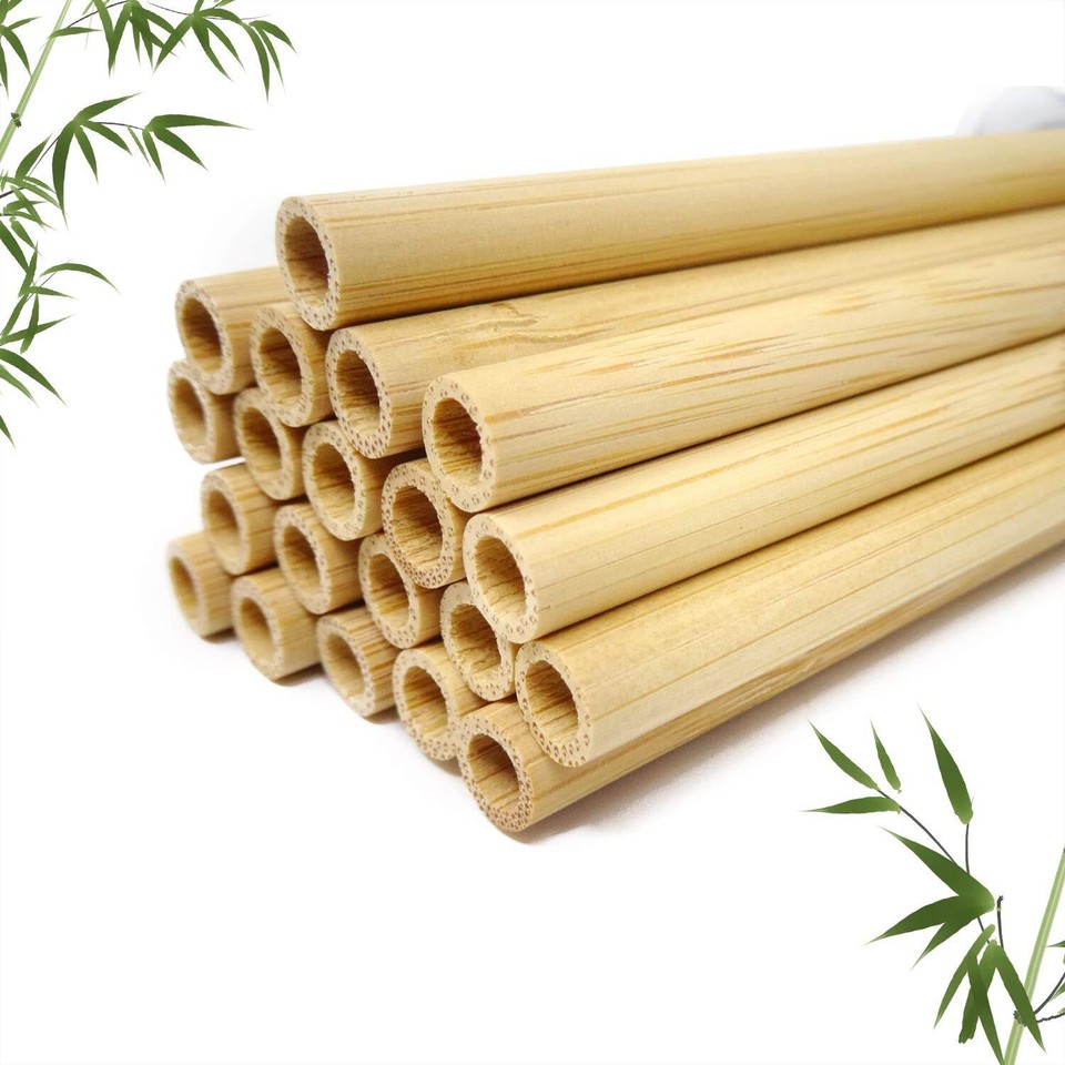20pcs Bamboo Drinking Straws Reusable Wood Straws With 1pcs Cleaning ...