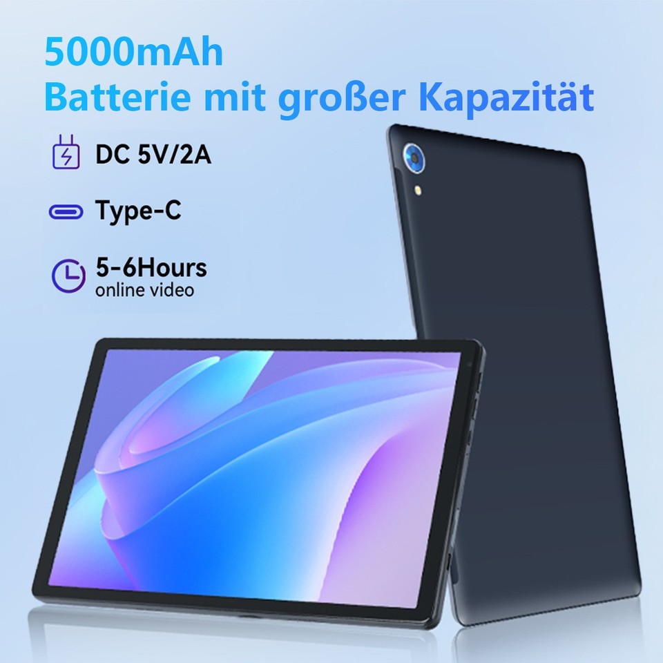 10 Inch Android 14 Wifi Tablet with Keyboard & Stylus 10GB RAM 128GB ...