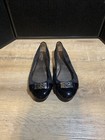 Coach Ballet Flats Black Patent Toe Cap Leather Silver Logo Sz 7B ...
