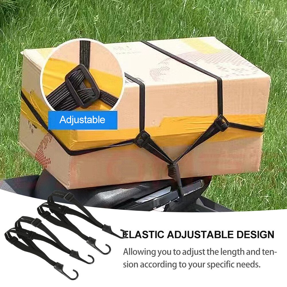 2pcs With Dual Hook Bungee Cord Bike Luggage Adjustable Length Heavy ...