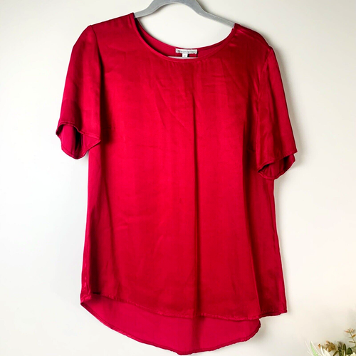 Target Woven Shell Top Size 12 Women's Burgundy Short Sleeve Work BNWT ...