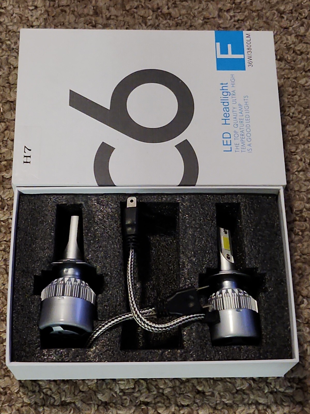 H7 LED Headlight High Low Beam Bulbs HID Replace Kit 6000K 240W 36000LM ...