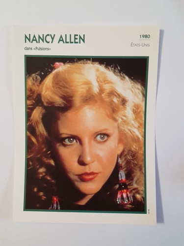 NANCY ALLEN dans Pulsions - CARTE FICHE CINEMA PORTRAIT DE STARS | eBay