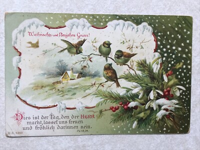 F2548 Postcard Foreign Something to do with seasonal Birds Scene ...