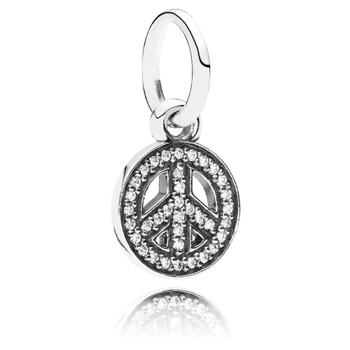 AUTHENTIC PANDORA SYMBOL OF PEACE SILVER PENDANT CHARM #791308CZ BRAND ...