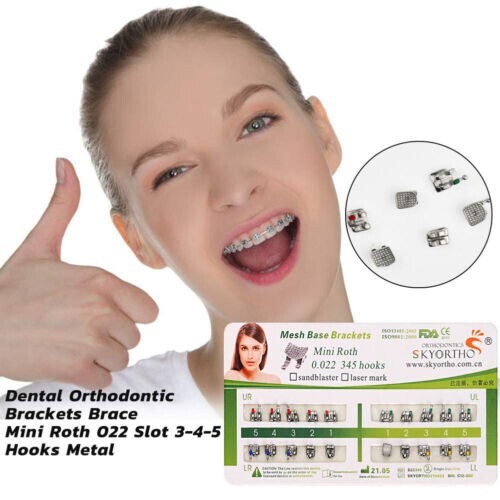 Dental Orthodontic Brackets Metal Braces Monoblock Mini Roth Slot.022 ...