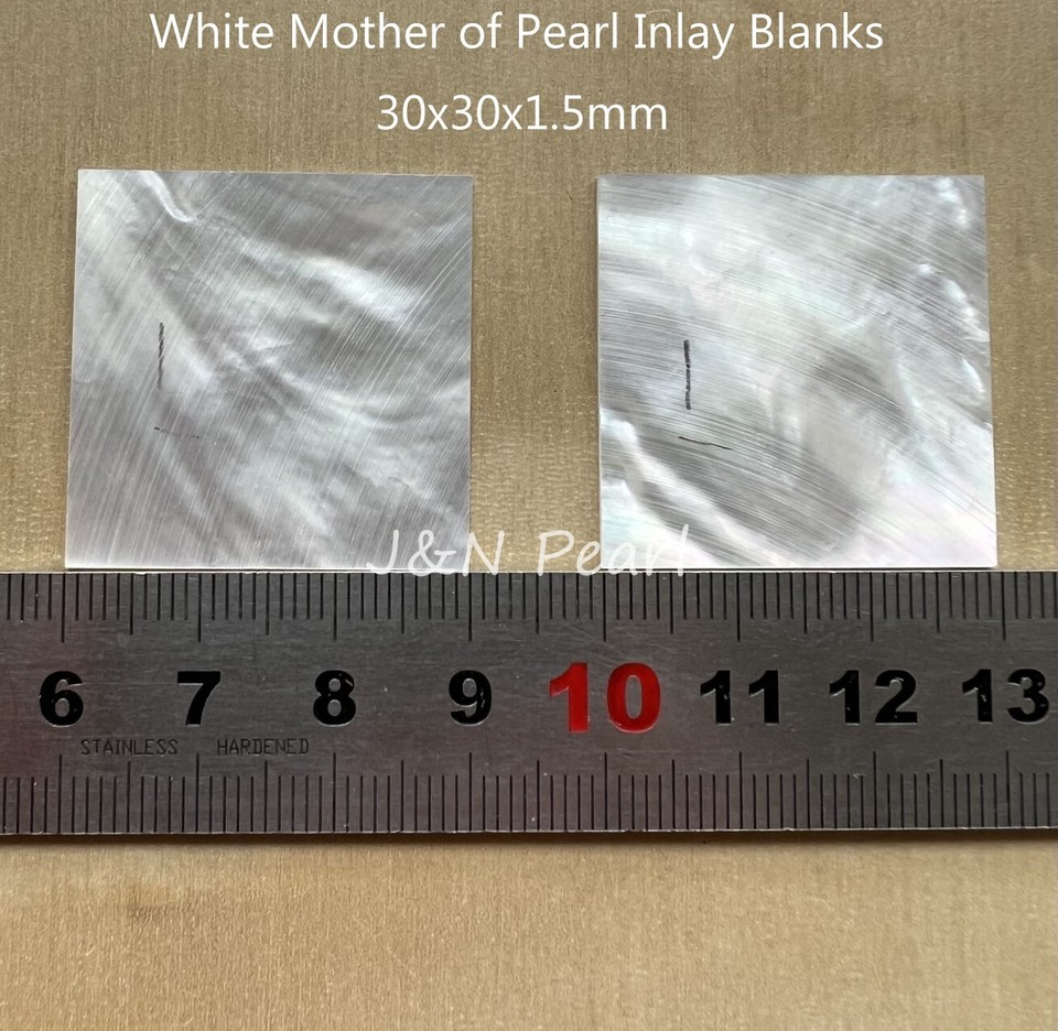 J&N Pearl 2pcs Australian Genuine Solid White Mother of Pearl Inlay ...
