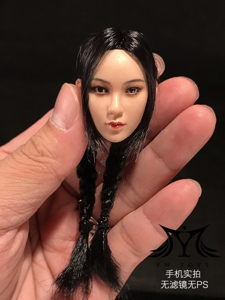 YMTOYS 1/6 Asian Beauty Ying Black Braids Head Sculpt Fit 12''Female ...