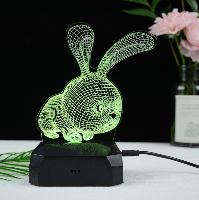 3D LED Night Light Table Desk Lamp 7 Color Optical Illusion Lights | eBay