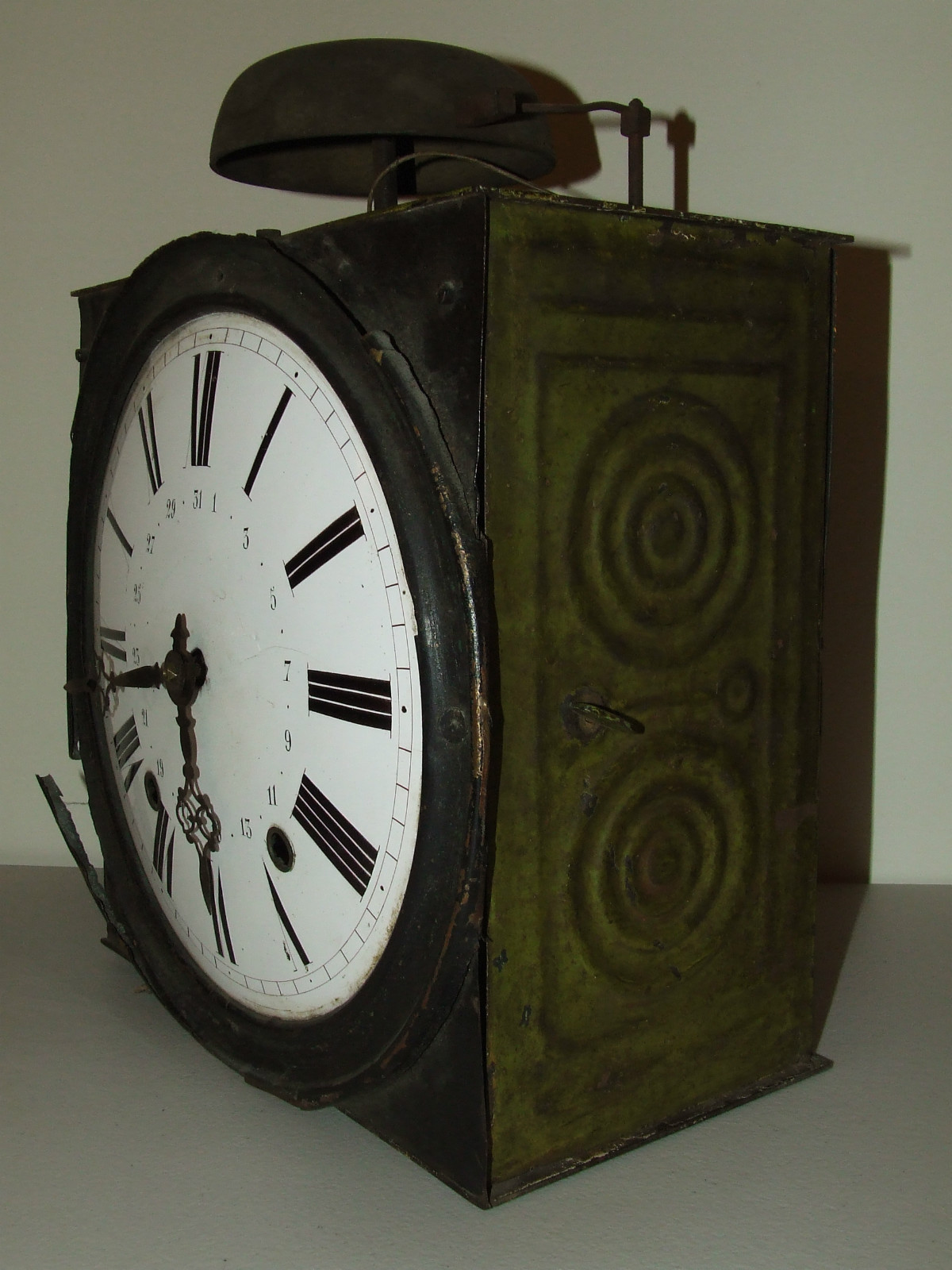 Antique 19th C. French Morbier Comtoise Porcelain Dial Wag On Wall ...