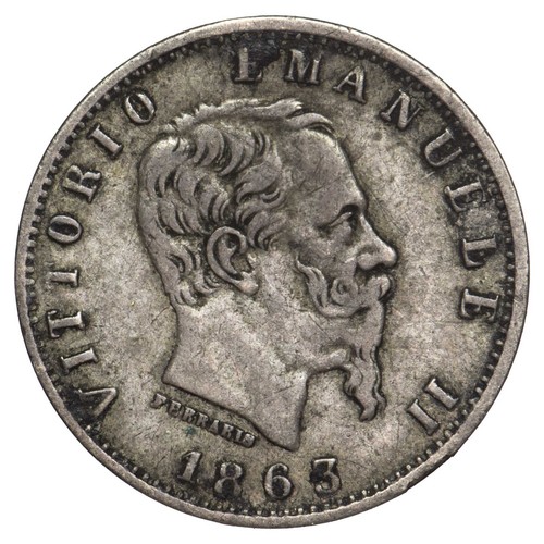 Italy 20 Centesimi 1863 M BN Victor-Emmanuel II Silver KM.13 Coin ...