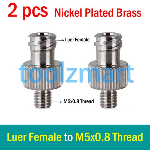 2pcs Luer Lock Female to M5x0.8 M5 Male Thread Adapter Fitting Metal ...