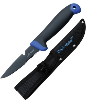 Dark Water Kitchen Knife 5" 5Cr15Mov Steel Fillet Blade Overmold Rubber ...