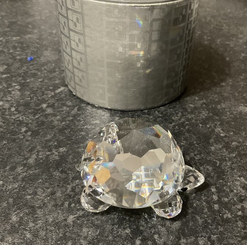 Preloved Lovely Swarovski Crystal Clear Large Tortoise/Turtle Figurine ...