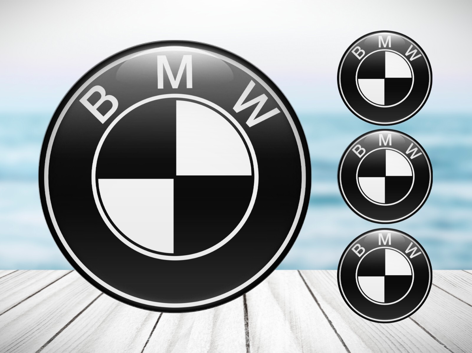 4x Center Wheel Cap Decals Silicone BMW Emblem Rims Logo Stickers | eBay