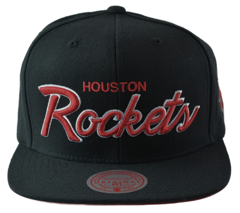 Houston Rockets NBA Foundation Script Mens Black Snapback Hat by ...