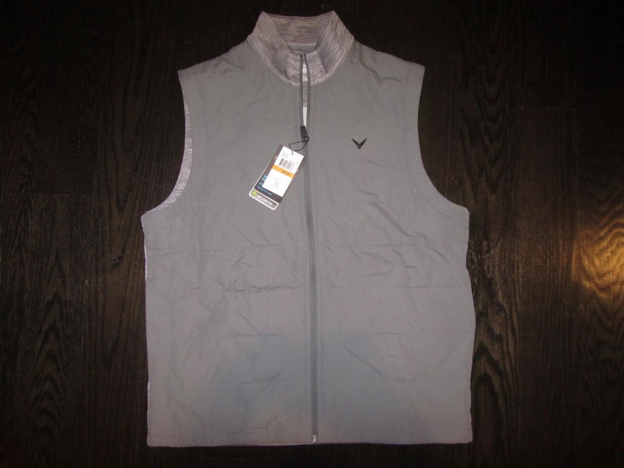 Callaway Tradewinds Quilted Full Zip Golf Vest Heather Gray Fleece Men ...
