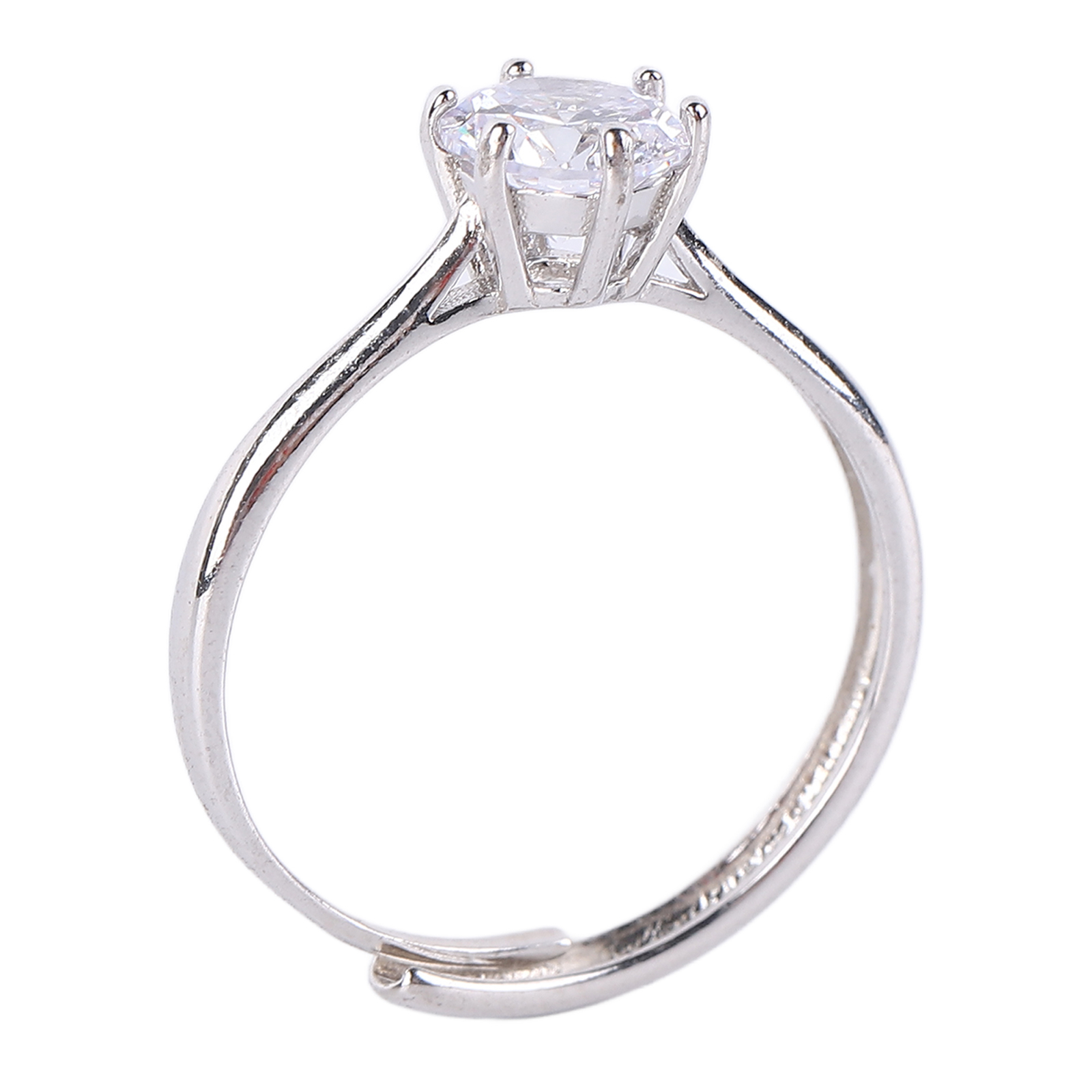 S925 Sterling Silver Ring 6 Prong Rhinestone Style Engagement Wedding ...