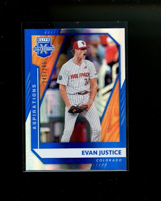 2021 Elite Extra Edition Aspirations Blue #140 Evan Justice /249 | eBay