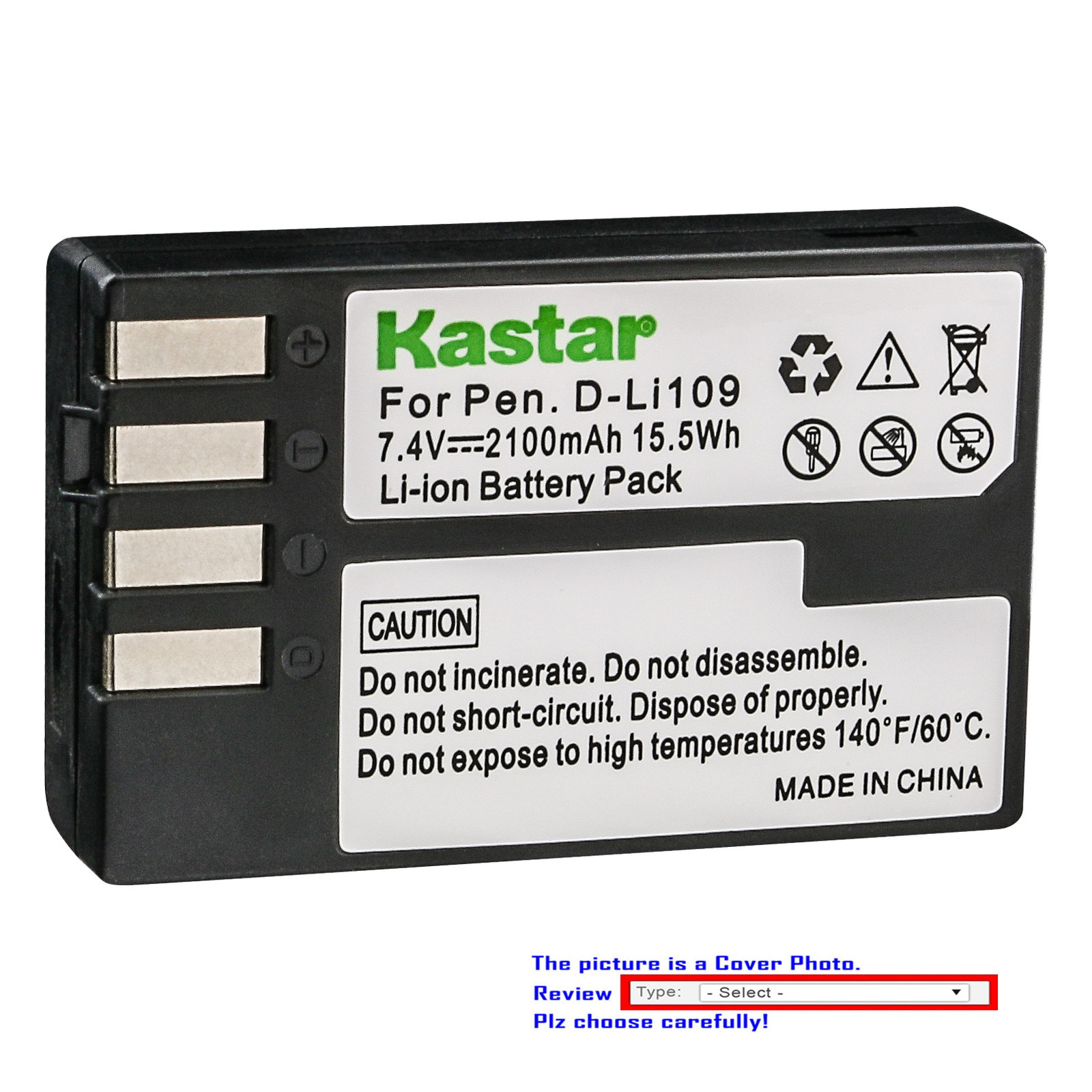 Kastar Replacement Battery for Pentax D-Li109 D-BC109 & Pentax K-S1 KS1 ...