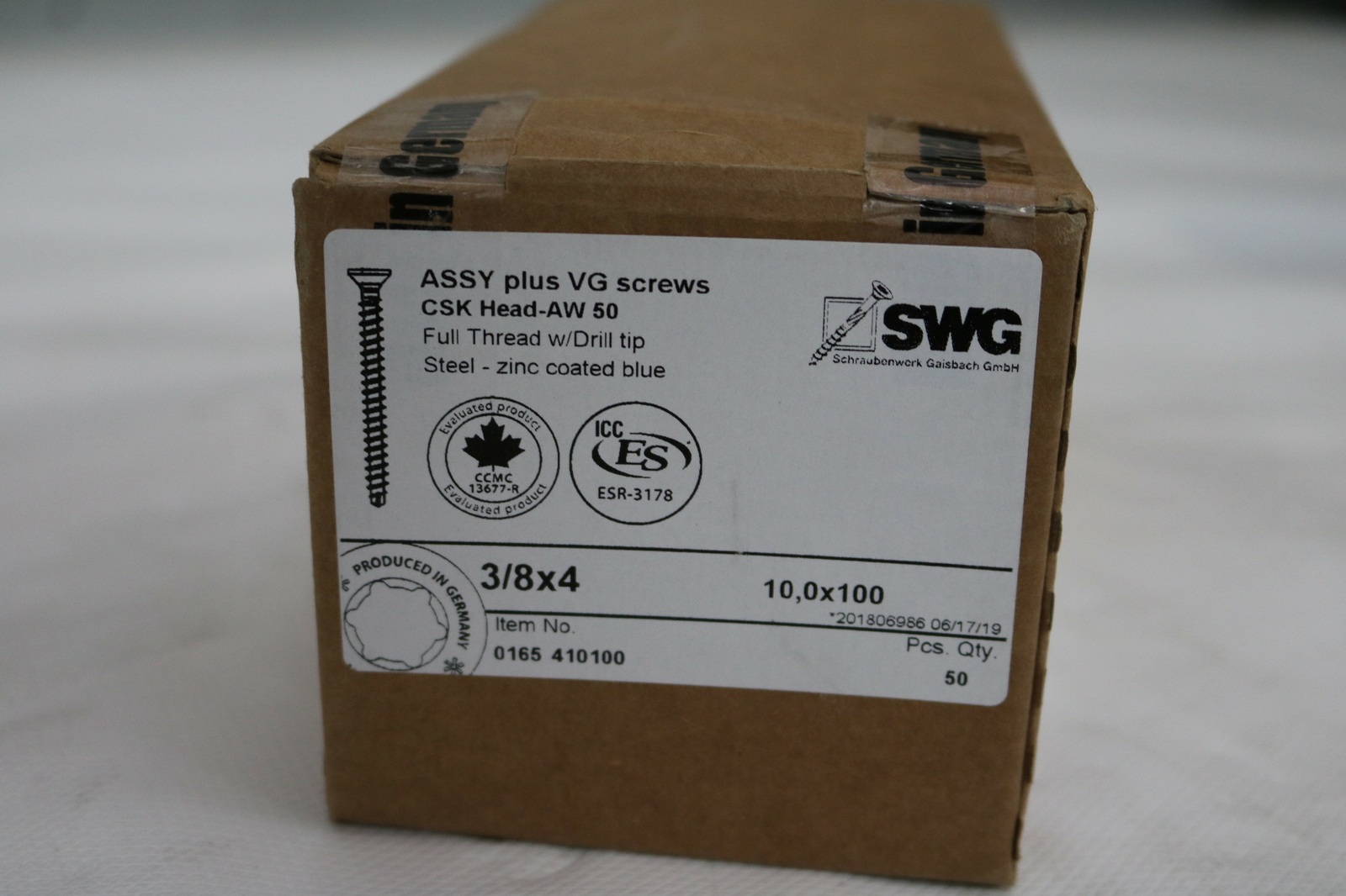 50x Pack 3/8x4" SWG ASSY Plus VG CSK Screws Steel To Wood To Wood Self ...