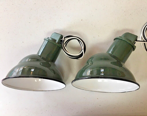 TWO-1940's NOS Multi 8" Green Porcelain Sign Light Gas Station Vintage ...