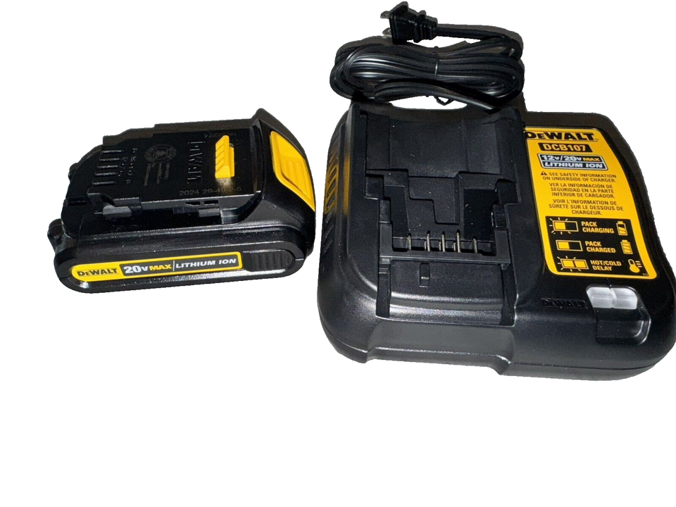 NEW GENUINE DEWALT 20V MAX DCB201 LITHIUM BATTERY AND DCB107 CHARGER ...
