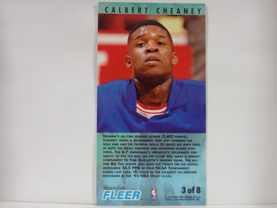 1993-94 Fleer NBA Jam Session Rookie Standouts Calbert Cheaney #3 ...