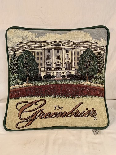 THE GREENBRIER RESORT ACCENT PILLOW ~ Riddle & Cockrell ~ 15”x15” THROW ...