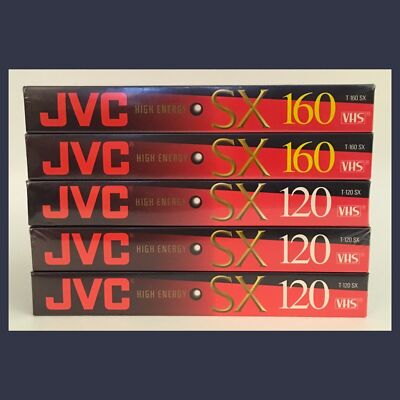JVC VHS Blank Tapes - Set Of 5 - Three SX120/Two SX160 - NEW Sealed | eBay