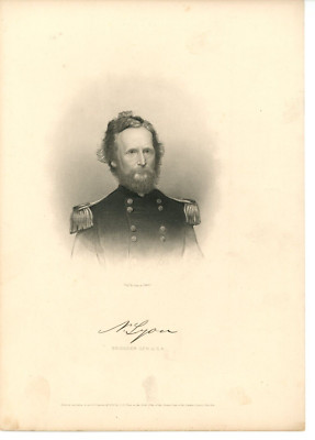 7.5x10 Original Engraving Union Army General Nathaniel Lyon by John A ...