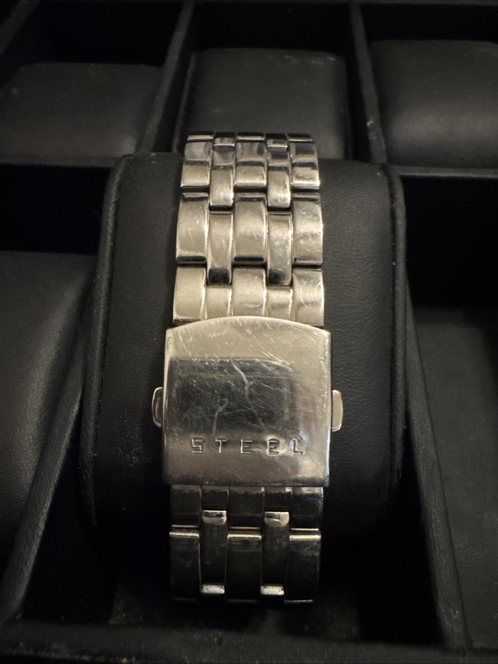 GUESS Silver Tone Automatic Stainless Steel Watch Water Resistant ...