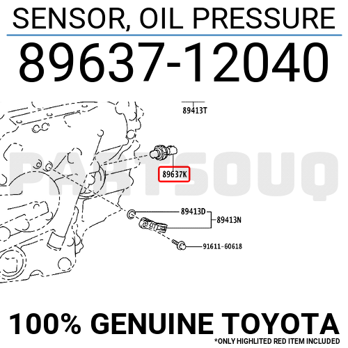 8963712040 Genuine Toyota SENSOR, OIL PRESSURE 89637-12040 | eBay