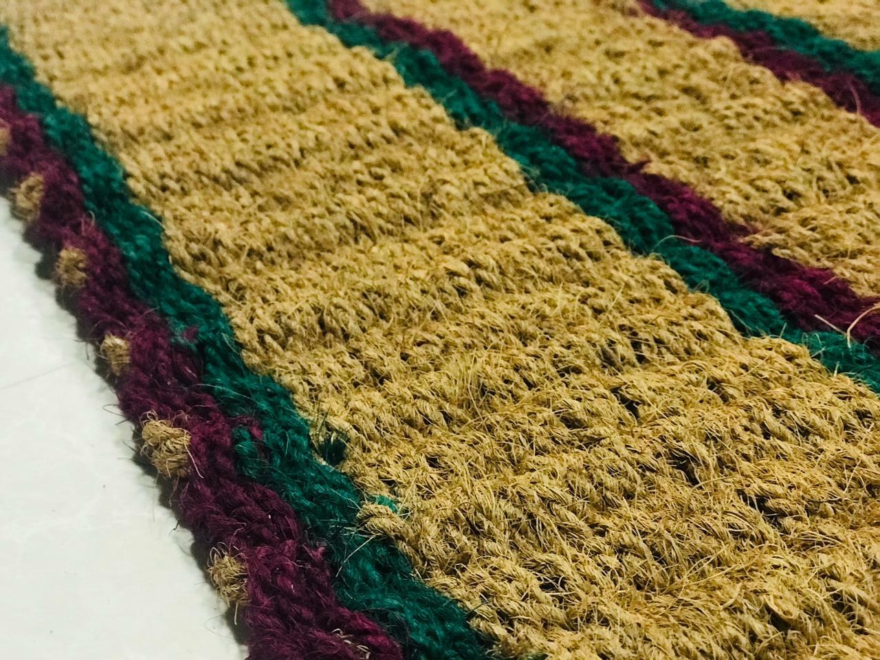 Natural Coconut Coir Doormat Welcome Mat Chunky Rope Knotted Weave eco ...