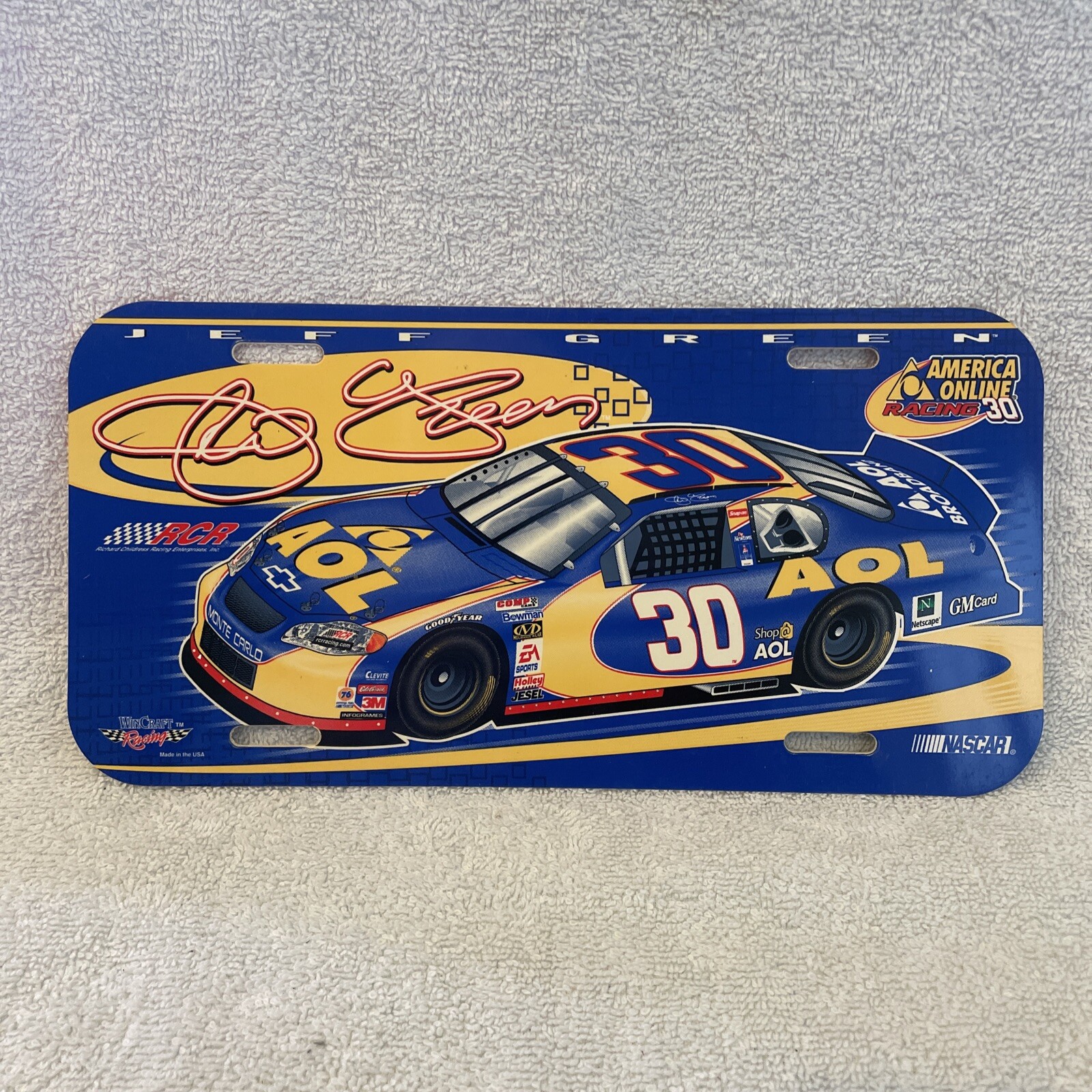 Jeff Green #30 AOL Car Tag Plastic #18 | eBay