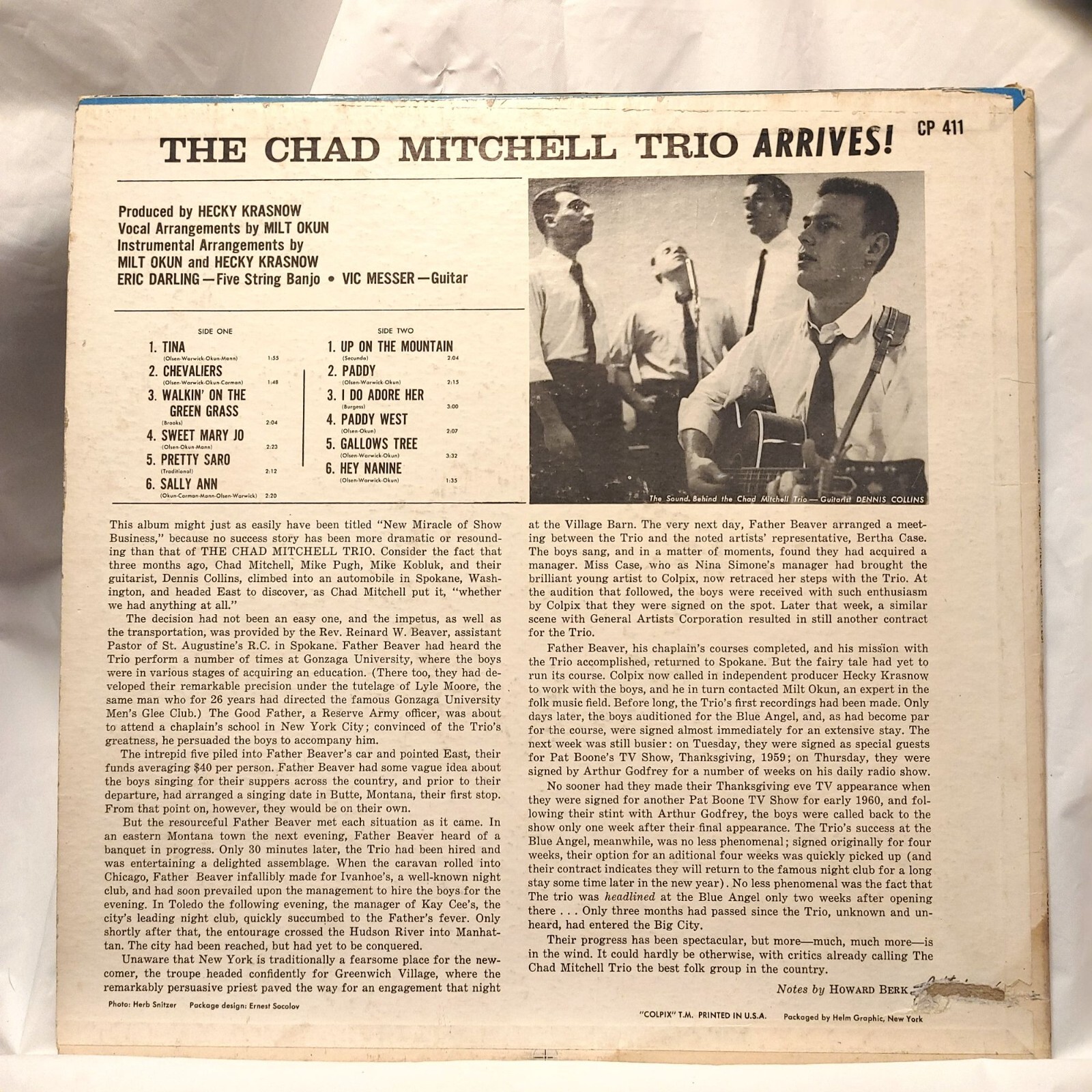 Vintage 1964 LP Vinyl Record The Chad Mitchell Trio [CP 411] Country ...