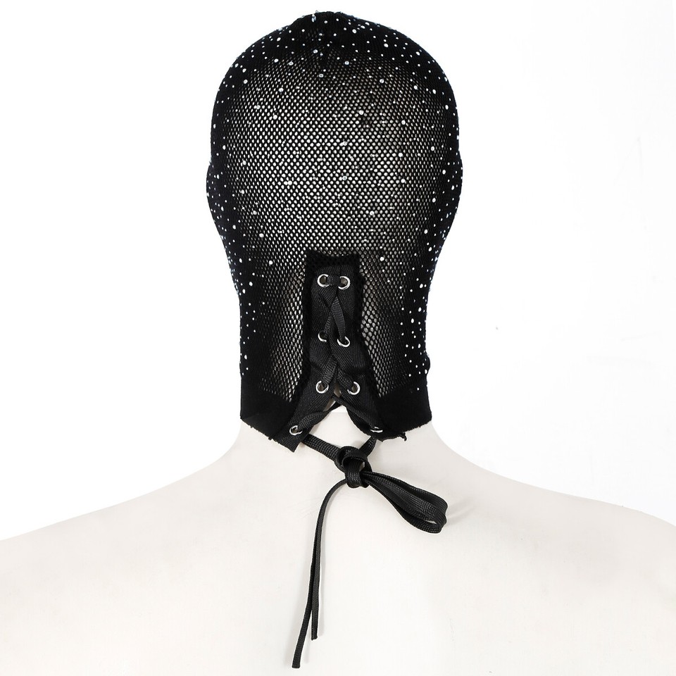 Bondage Headgear Full Hood Harness Fishnet Restraint Head Mask with ...