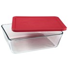 Pyrex 7212 11-Cup Rectangle Glass Food Storage Dish w/ 7212-PC Red Lid ...