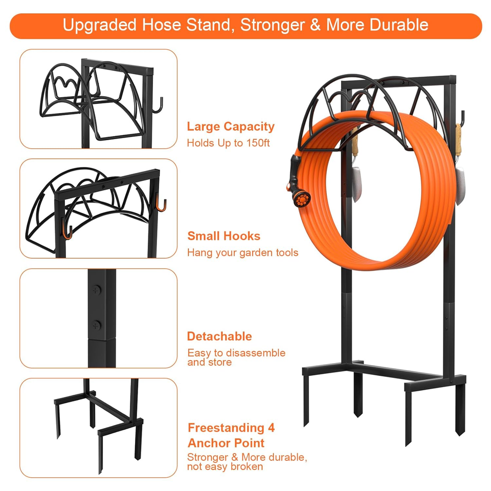 Garden Hose Holder, Freestanding, Robust Outdoor Water Hose Holder ...