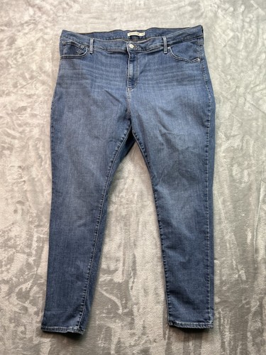 Levis 721 Womens Plus Sz 22W Blue Jeans High Rise Skinny Stretch Denim ...