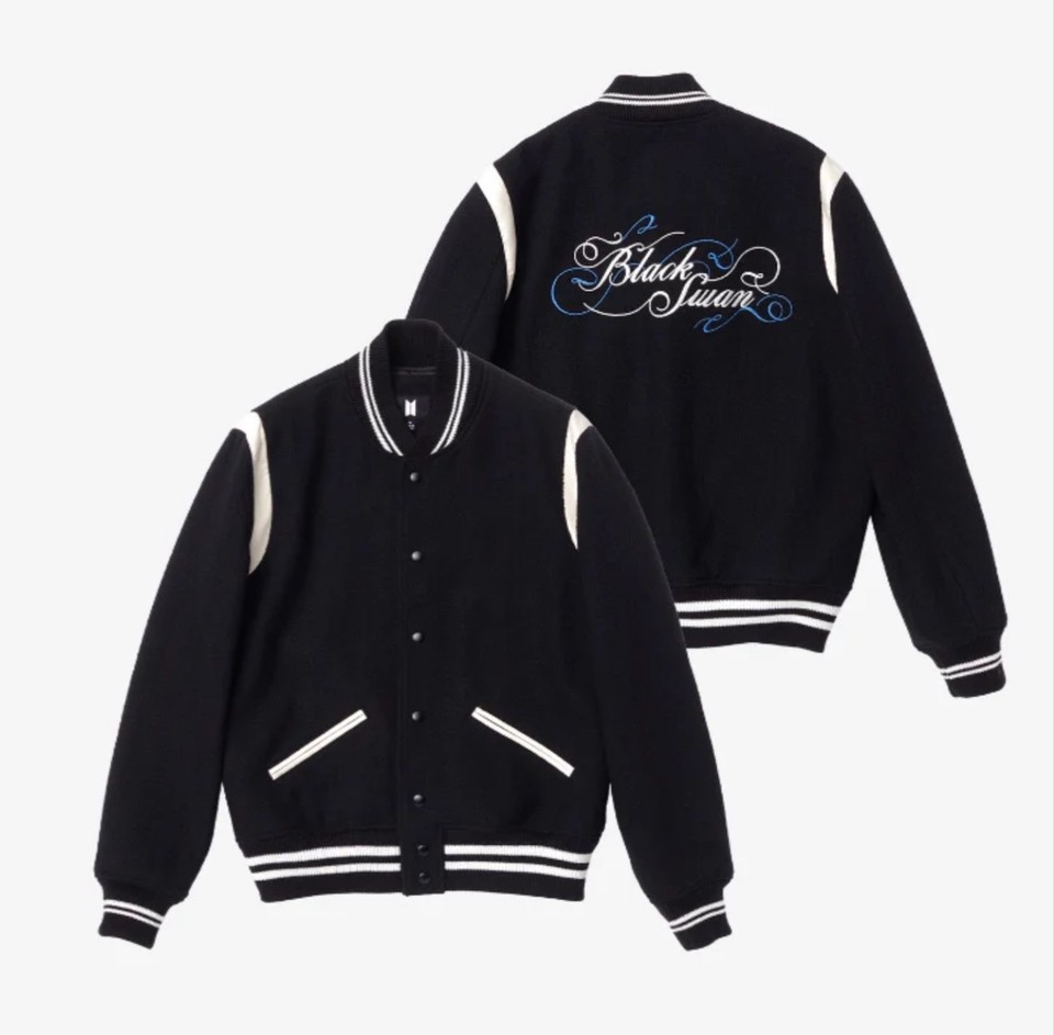 BTS Bomber Jacket, Black Swan, Weverse Official, BTS Merch, Condition ...