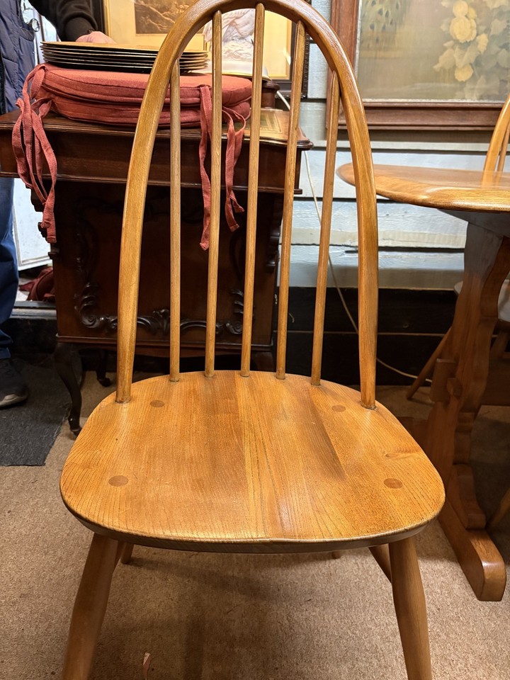Genuine 1960 Ercol Refectory Dining Table & 6 Quaker Chairs | eBay UK