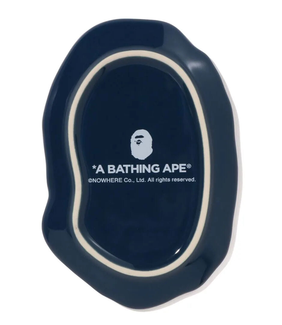 A BATHING APE Goods APE HEAD SMALL PLATE TWO PIECE SET Navy 1J30193001 ...
