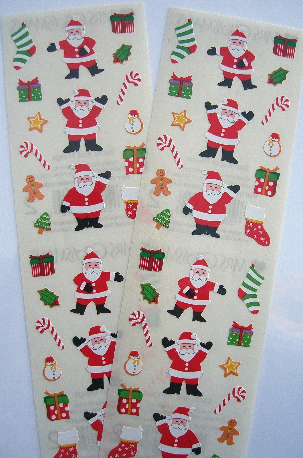 Mrs. Grossman's CHRISTMAS Sticker Lot 2 Strips "SANTA & Things" Accent ...