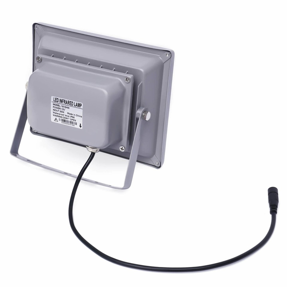 30W 12V IR Infrared Illuminator Lamp Night Vision Security Floodlight ...
