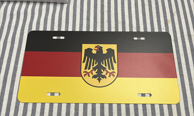 Germany Flag License Plate Tag Vanity Front Aluminum 6 Inches By 12 ...