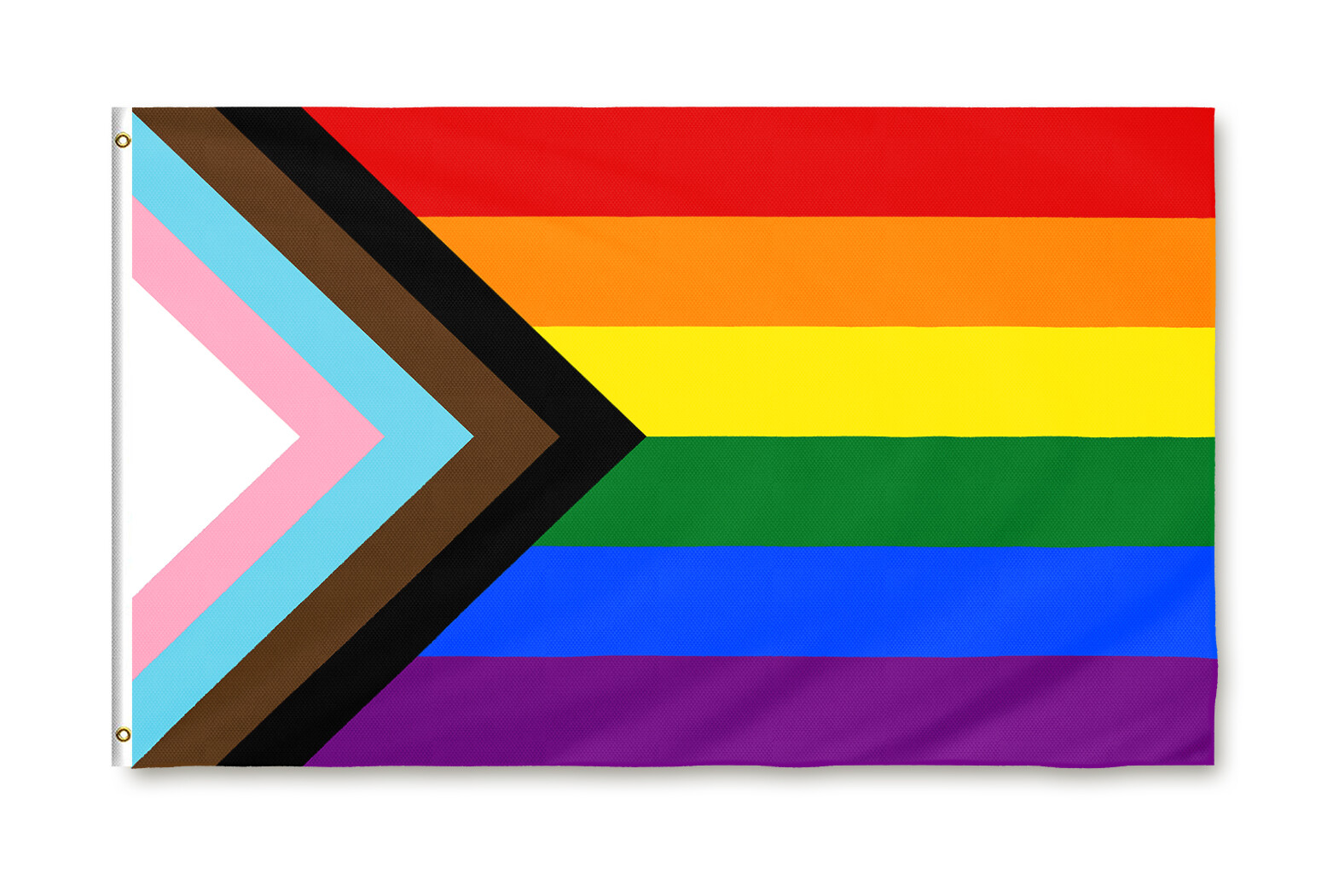 90 x 150 cm LGBTQ Flagge (Progress Pride Flag) mit 2