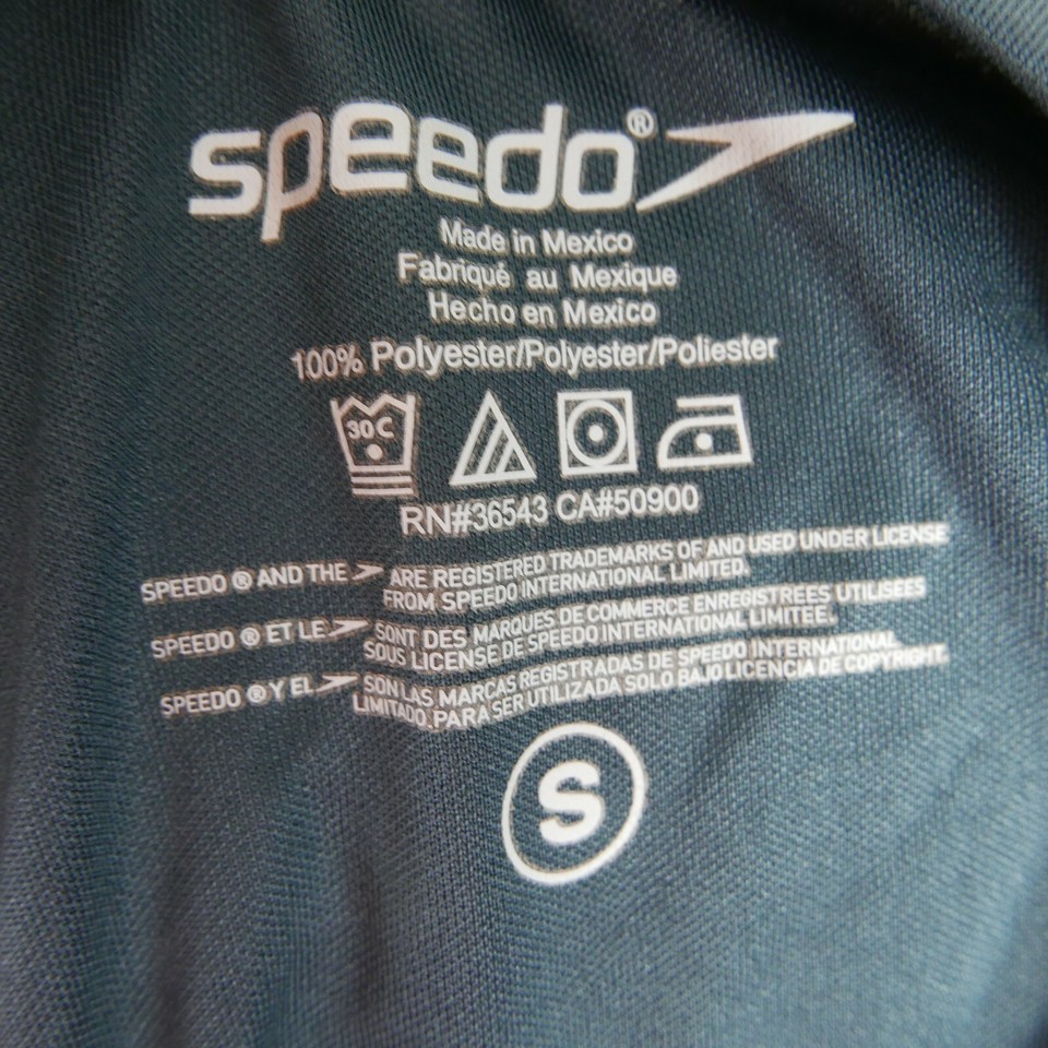 Speedo Mens Polyester Short Sleeve Crew Neck Navy Blue Activewear T ...